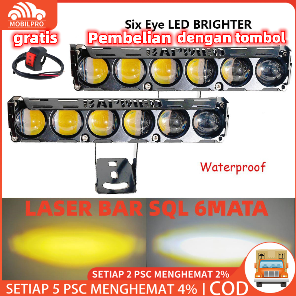 Jual LAMPU SOROT LED SQL 5 /6 MATA PREMIUM SUPER TERANG 75 WATT 12-24 VOLT ARUS DC / LAMPU SOROT ...