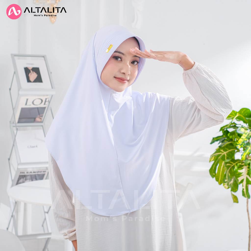 Jual Altalita - Jilbab Bergo Hamidah Label Besi Size L Hijab Instan Menutup Dada Bahan Jersey ...