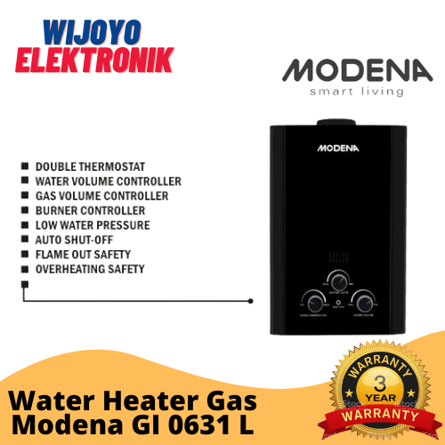 Jual MODENA Tankless Gas Instant - GI 0631 L / Pemanas Air Water Heater ...