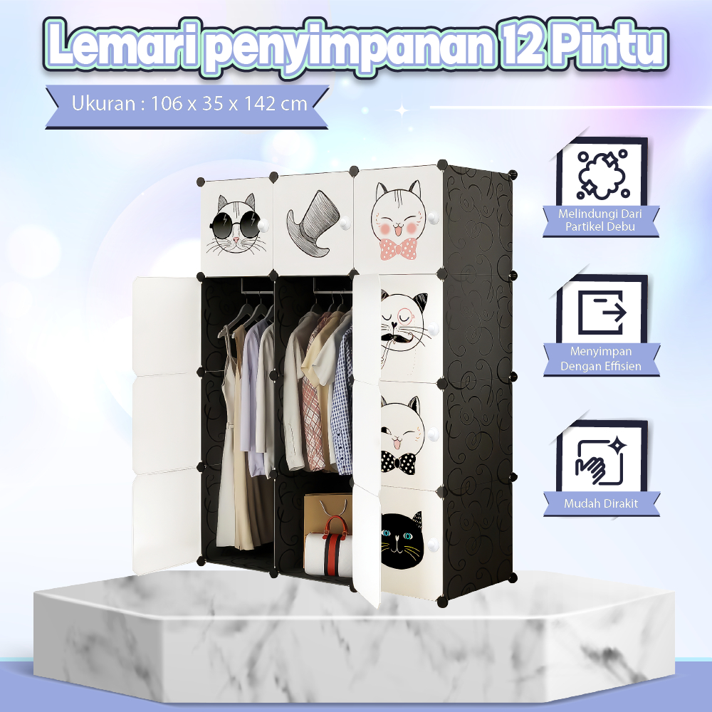 Jual Sweethome Lemari penyimpanan 12 pintu lemari multifungsi Lemari ...