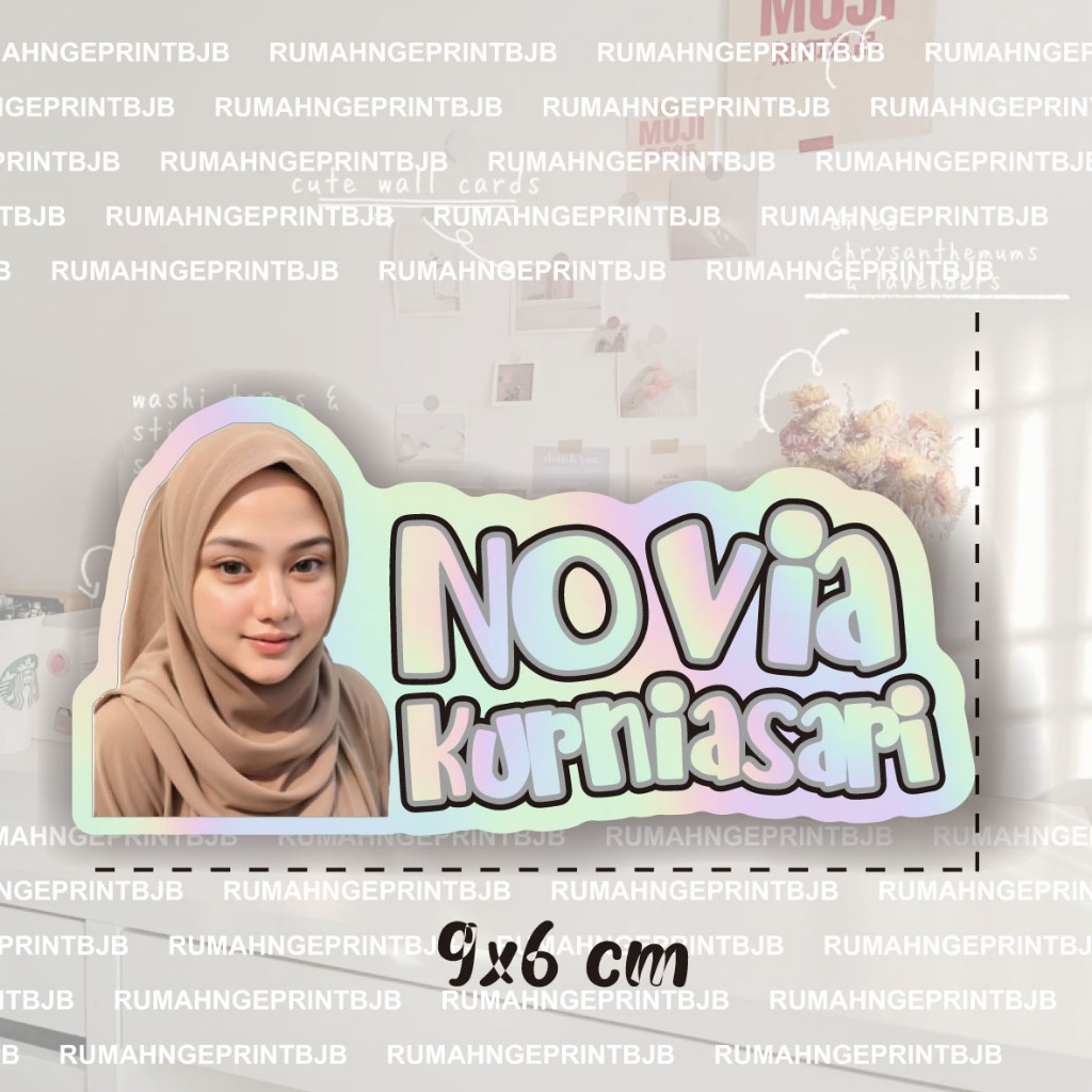 Jual WAJIB BACA DESKRIPSI Stiker Foto WAJAH dan Tulisan Nama Custom ...