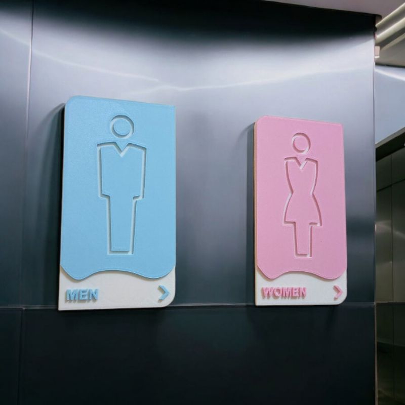 Jual Modern Toilet Sign | Restroom Sign | Aesthetic Toilet Sign ...