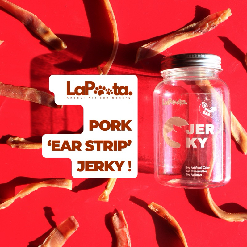 Jual LAPOOTA - Pig Ear Stripes Jerky | Pig Ear | Kuping Babi for Dog ...