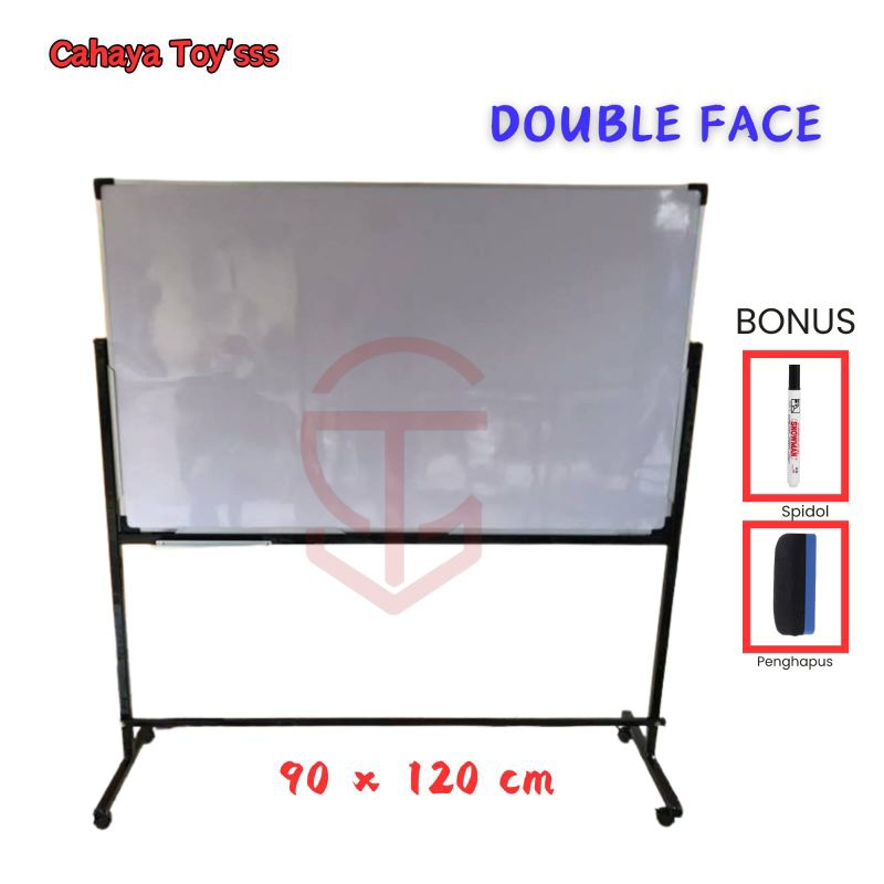 Jual Papan Tulis Whiteboard Standing Double Face 90 × 120 cm | Shopee ...