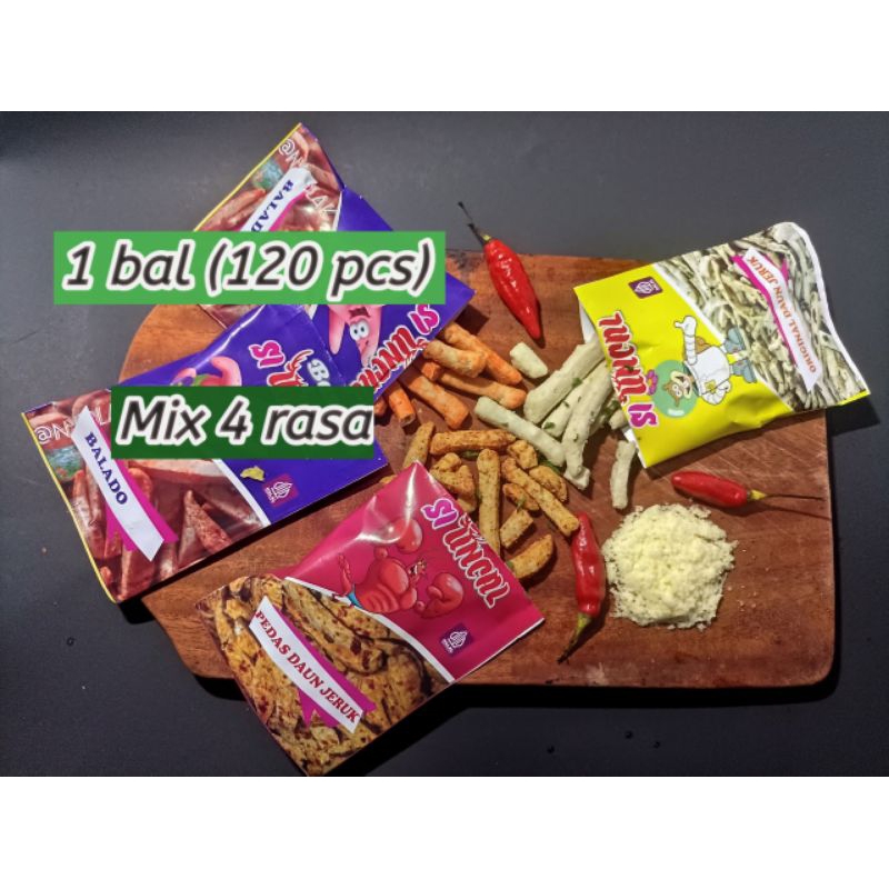 Jual Basreng karakter kemasan 1 bal (120 pcs) mix 4 rasa | Shopee Indonesia