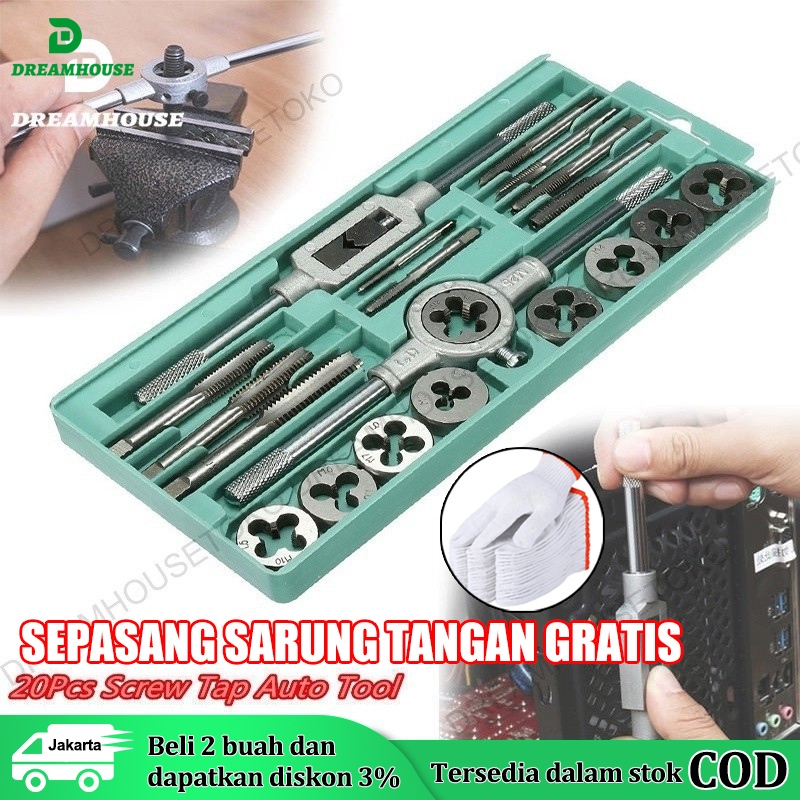 Jual Tap Die Set 40 20 pcs Alat Snai dan Tap Ulir Dart Mur Baut Alat ...