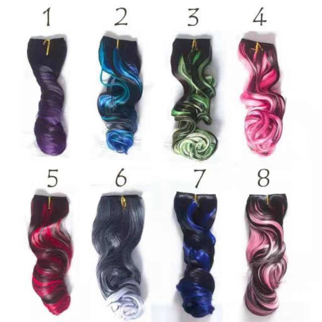 Jual Hairclip Rambut curly dan Lurus Ombre Gradasi Model Extension ...