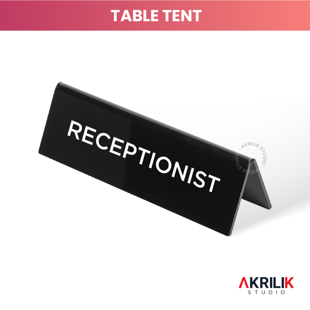 Jual Sign Meja Receptionist Penanda Petunjuk Pemesanan Table Sign ...