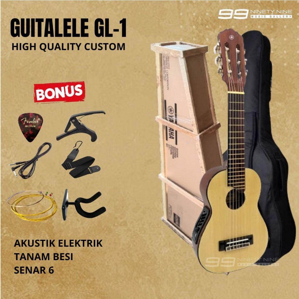 Jual GITAR AKUSTIK ELEKTRIK YAMAHA UKULELE GUITALELE LELE GITAR MINI YAMAHA GL 1 junior senar 6 ...