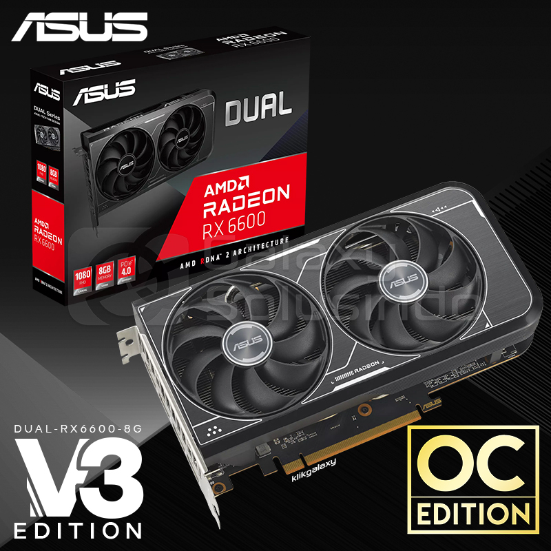 Jual ASUS Radeon RX 6600 Dual V3 8GB GDDR6 RDNA 2 - RX6600 DDR6 VGA ...