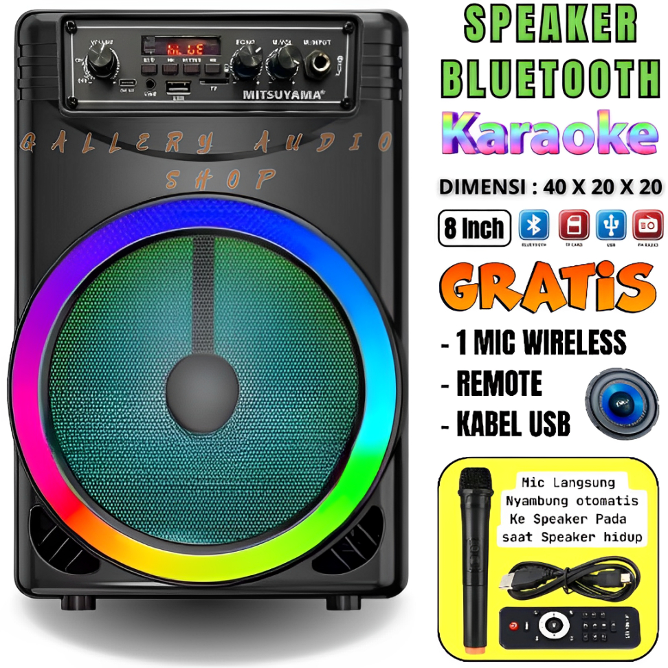 Jual Speaker Bluetooth Karaoke Wireless MITSUYAMA MS-4020BT ROCKER / ms-4020bt rocker 8 Inch ...