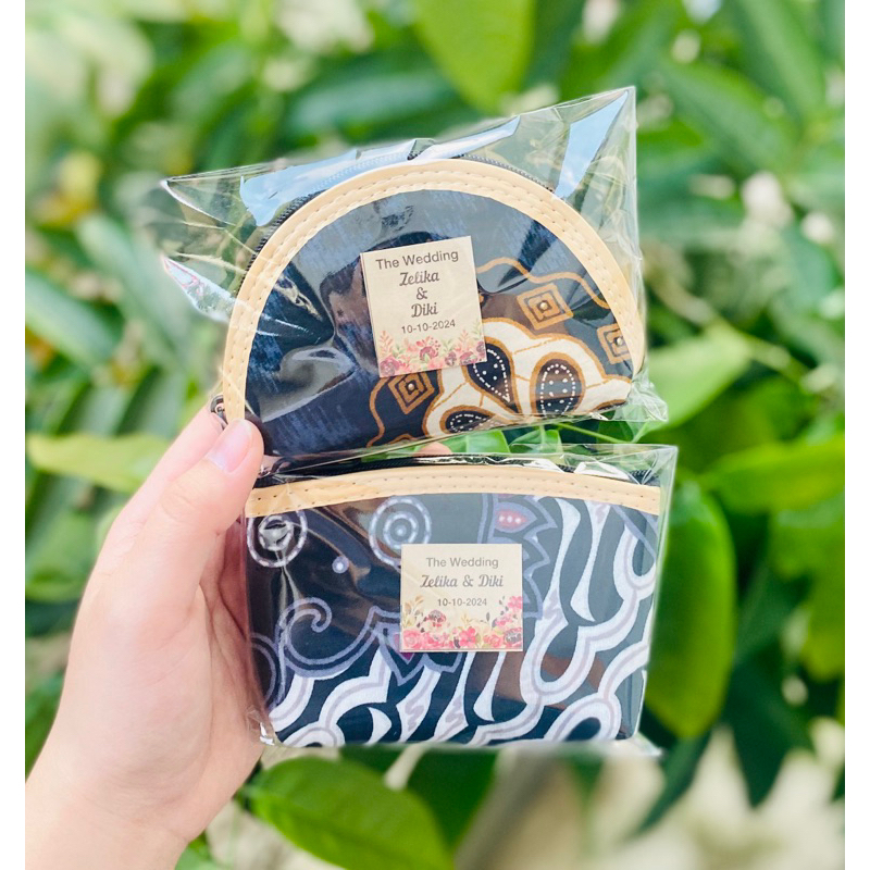 Jual Paket 100 PCS souvenir pernikahan dompet koin batik | Shopee Indonesia