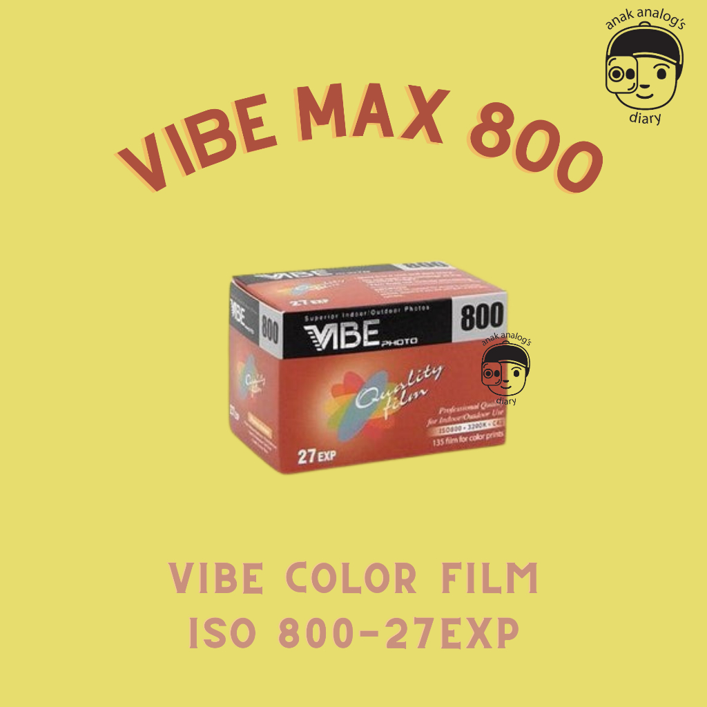 Jual Vibe Max 800 Quality Film Roll Film 35mm ISO 800 27exp Color Film ...