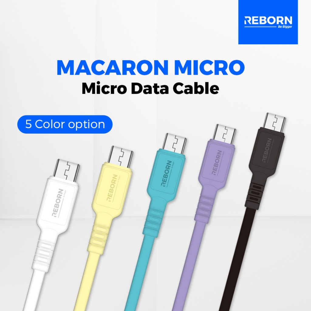 Jual Kabel Data Reborn Macaron Micro Fast Charging 2,4A USB Data Cable ...