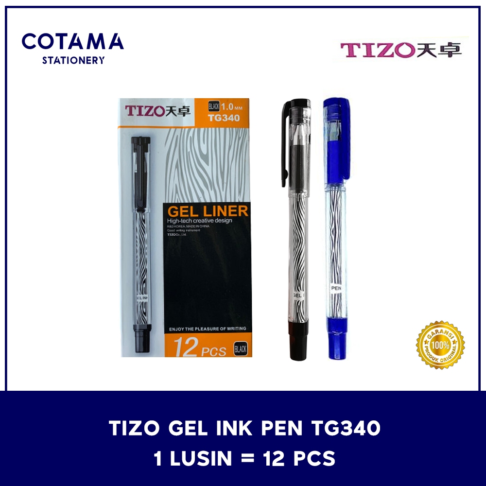 Jual Pulpen Gel TIZO TG340 Hitam Biru 1.0 mm / Pen Tanda Tangan - 1 ...