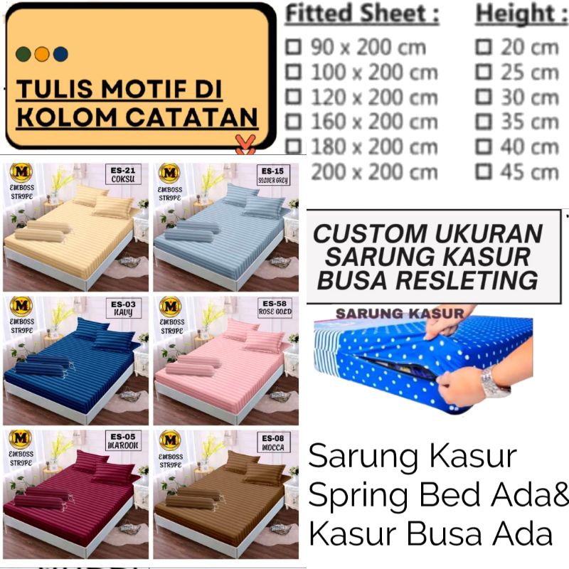 Jual SEPREI RESLETING / SARUNG KASUR BUSA / SPRING BED ( SPREI MODEL ...