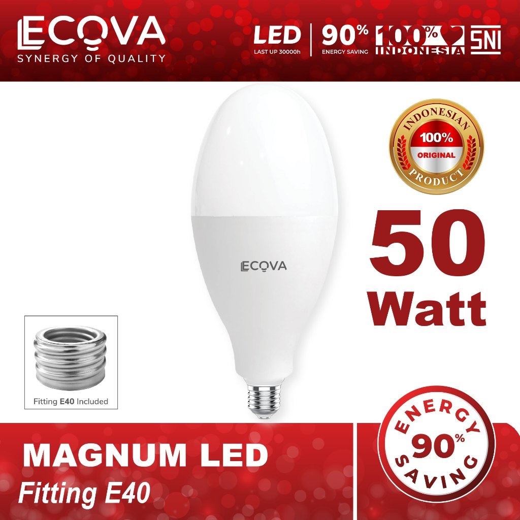 Jual ECOVA Lampu LED MAGNUM 50 WATT Lampu Jalan / Street Light Terang ...