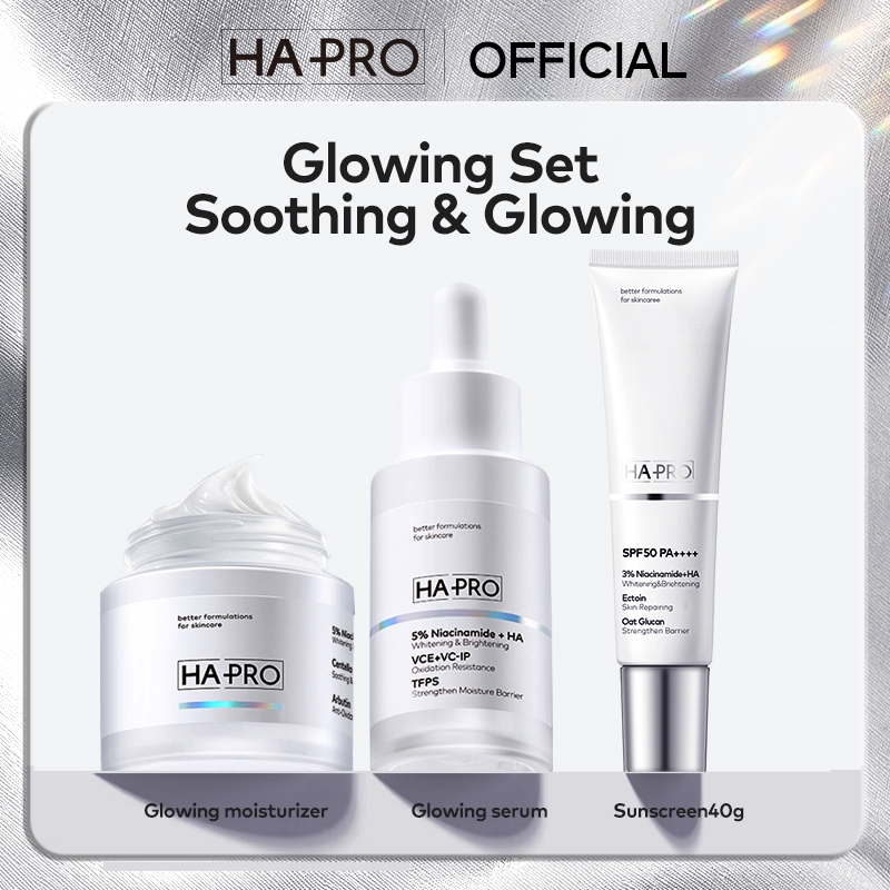 Jual [HAPRO] HA PRO 3pcs Glowing Skincare Set | Moisturizer Cream 30g ...