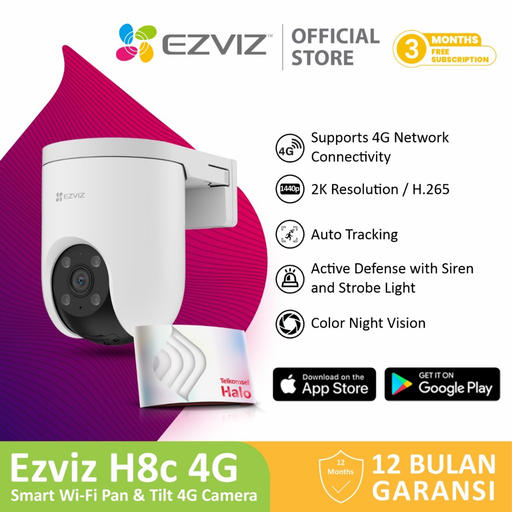 Jual Ezviz H8c 4G 2K Smart Home Pan & Tilt IP Camera CCTV Outdoor | Shopee Indonesia