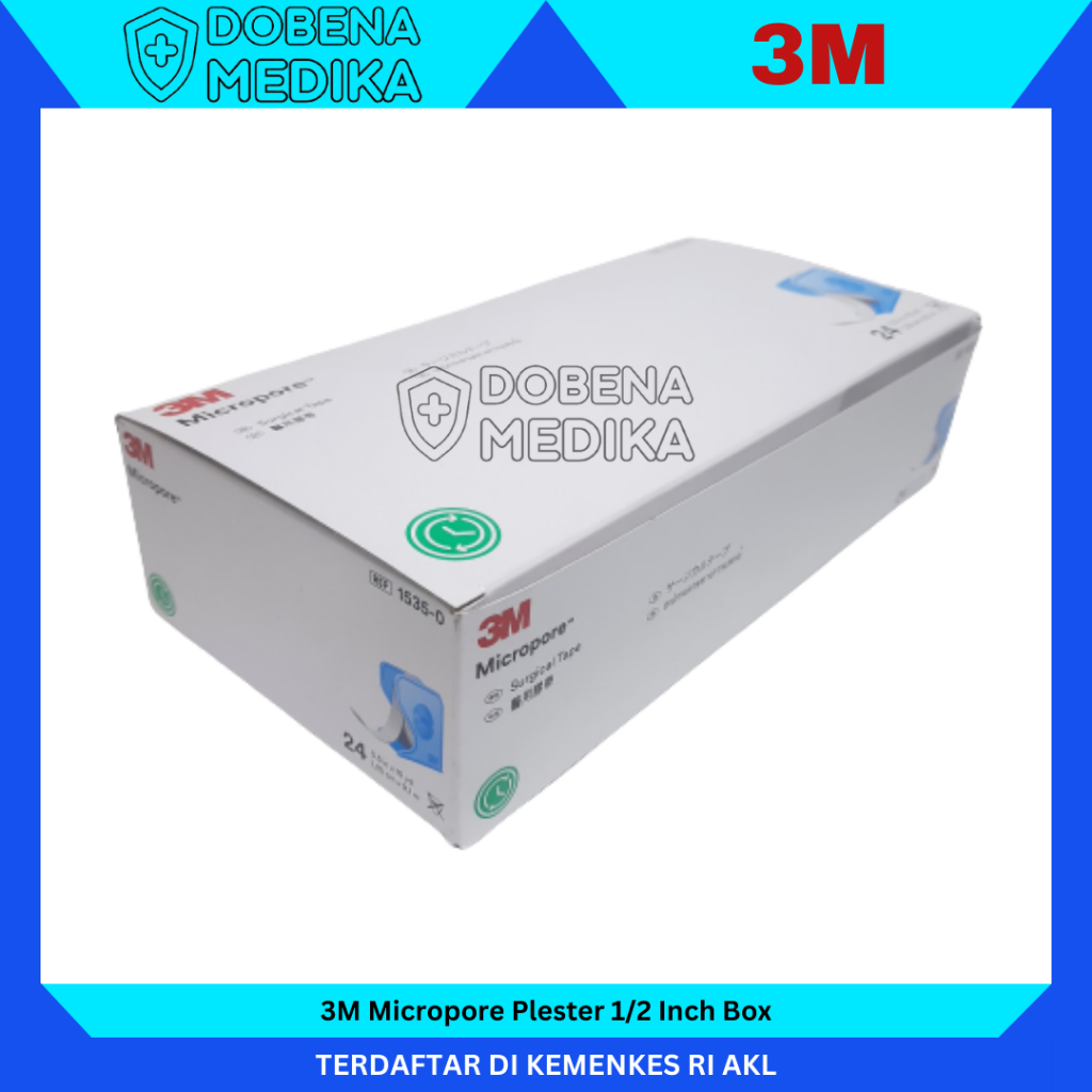 Jual 3M Micropore Plester Roll Putih 1/2 inch Box | Shopee Indonesia