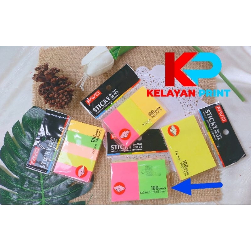 Jual (1 pcs) STICKY NOTE 76X51 FAVO | Shopee Indonesia