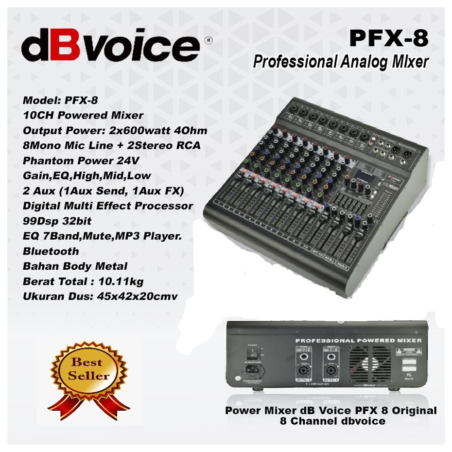 Jual Power Mixer dB Voice PFX 8 Original mikser power dbvoice pfx8 10 ...