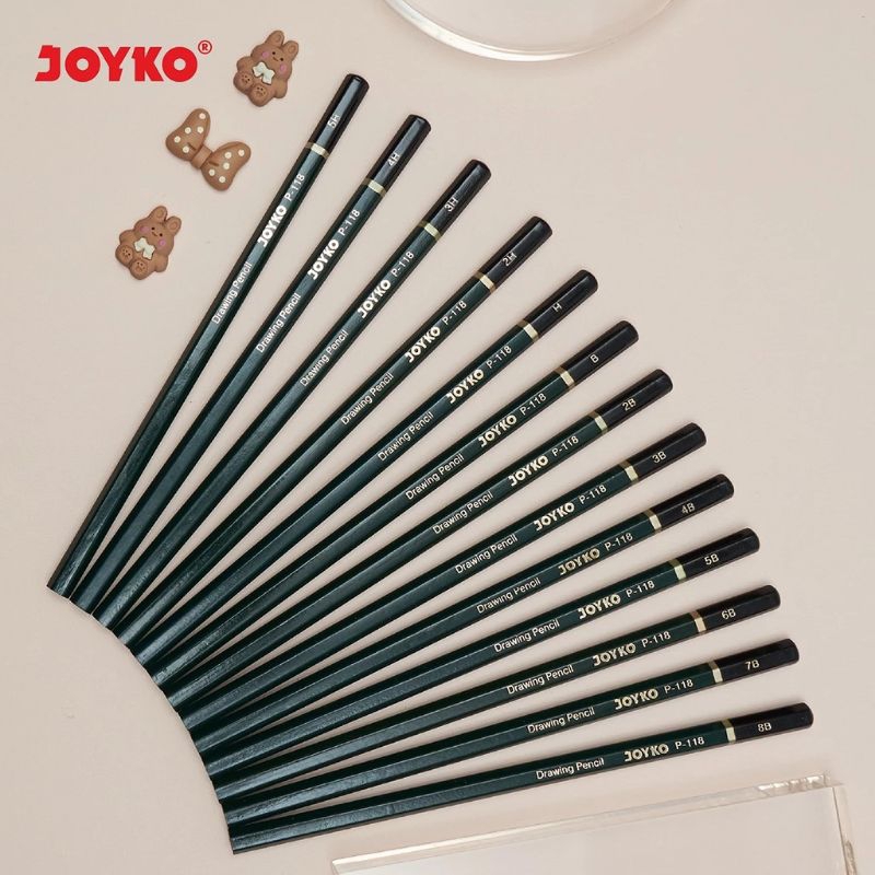 Jual Drawing Pencil Joyko /Pensil Joyko HB 2B 3B 4B 5B 6B 7B 8B | Shopee Indonesia