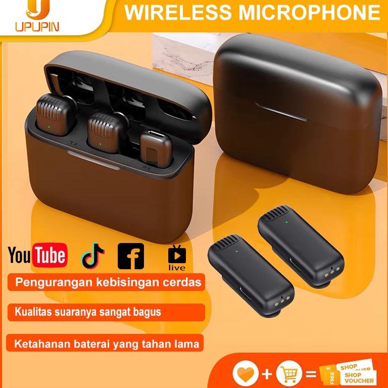 Jual Harga TERMURAAH Microphone Nirkabel Lavalier Dual Wireless Mic ...