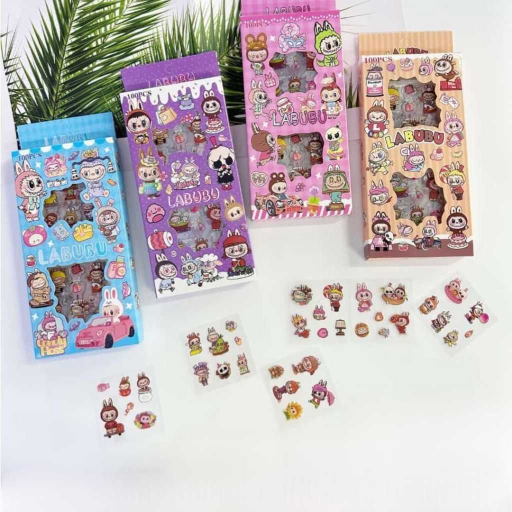 Jual Sticker Stiker Anak Anak Viral Motif Karakter Labubu Isi 100 Pcs ...