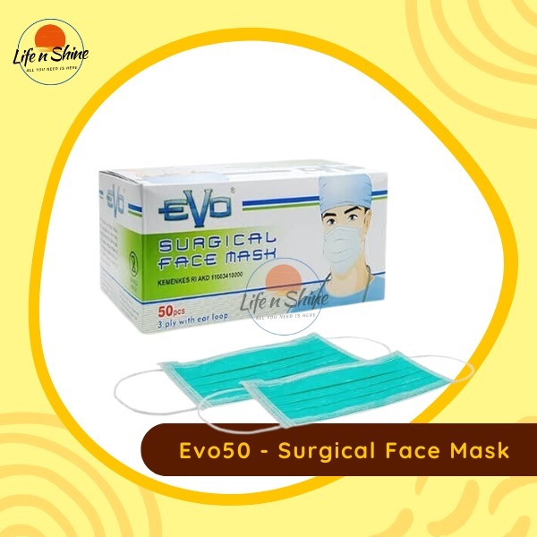 Jual Evo Surgical Mask 50/masker evo/masker sensi/earloop | Shopee ...