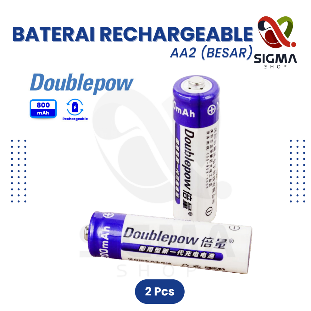 Jual Baterai Charger Batu Batre Cas Rechargeable Battery AA 2Pcs ...