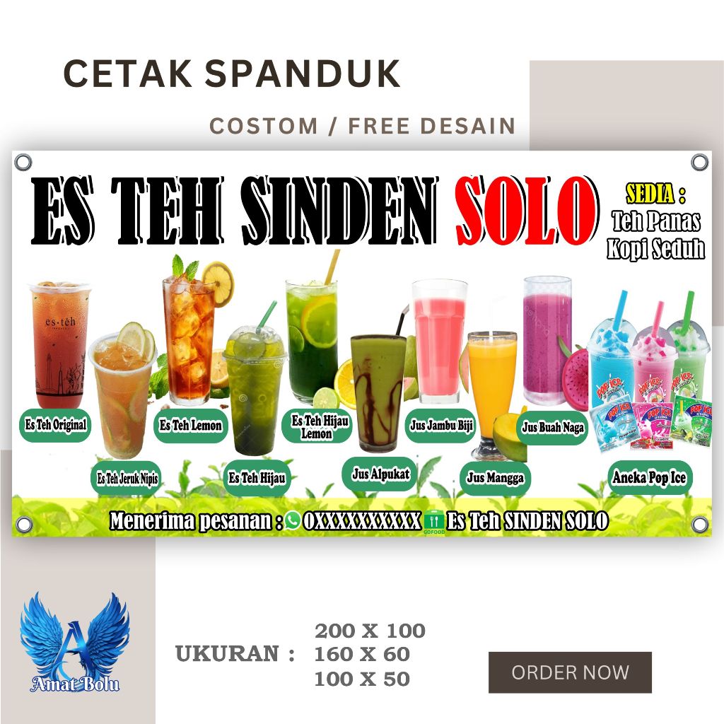 Jual Spanduk Banner ES TEH ES TEH SOLO ES TEH SINDEN SOLO BISA REQUEST ...