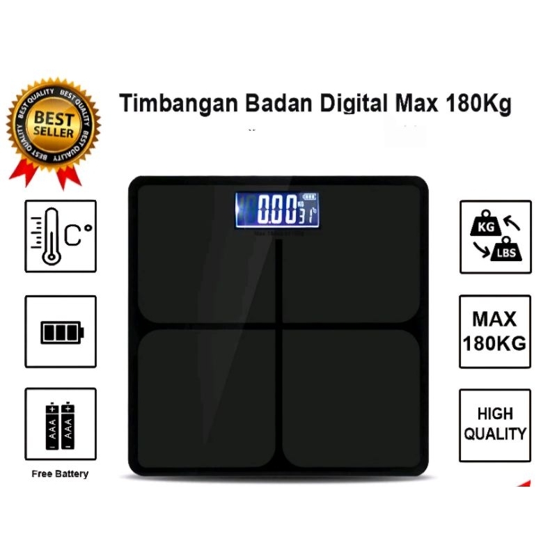 Jual Timbangan Digital Untuk Badan Kaca Hitam Electronik Scale Up To ...