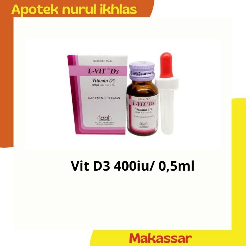 Jual L-VIT D3 400 IU/0.5 ML DROP 15 ML | Shopee Indonesia