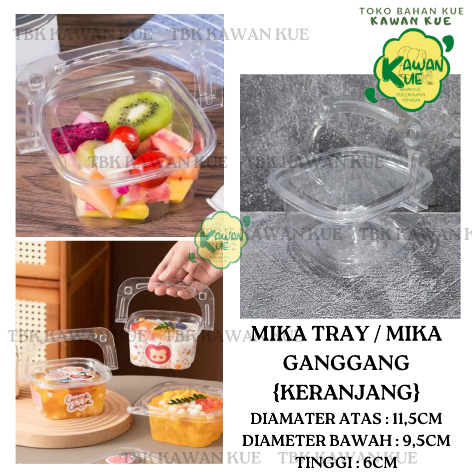 Jual Mika Tray Ganggang Keranjang isi10 pc/Mika Tenteng/Box Cup Mika ...