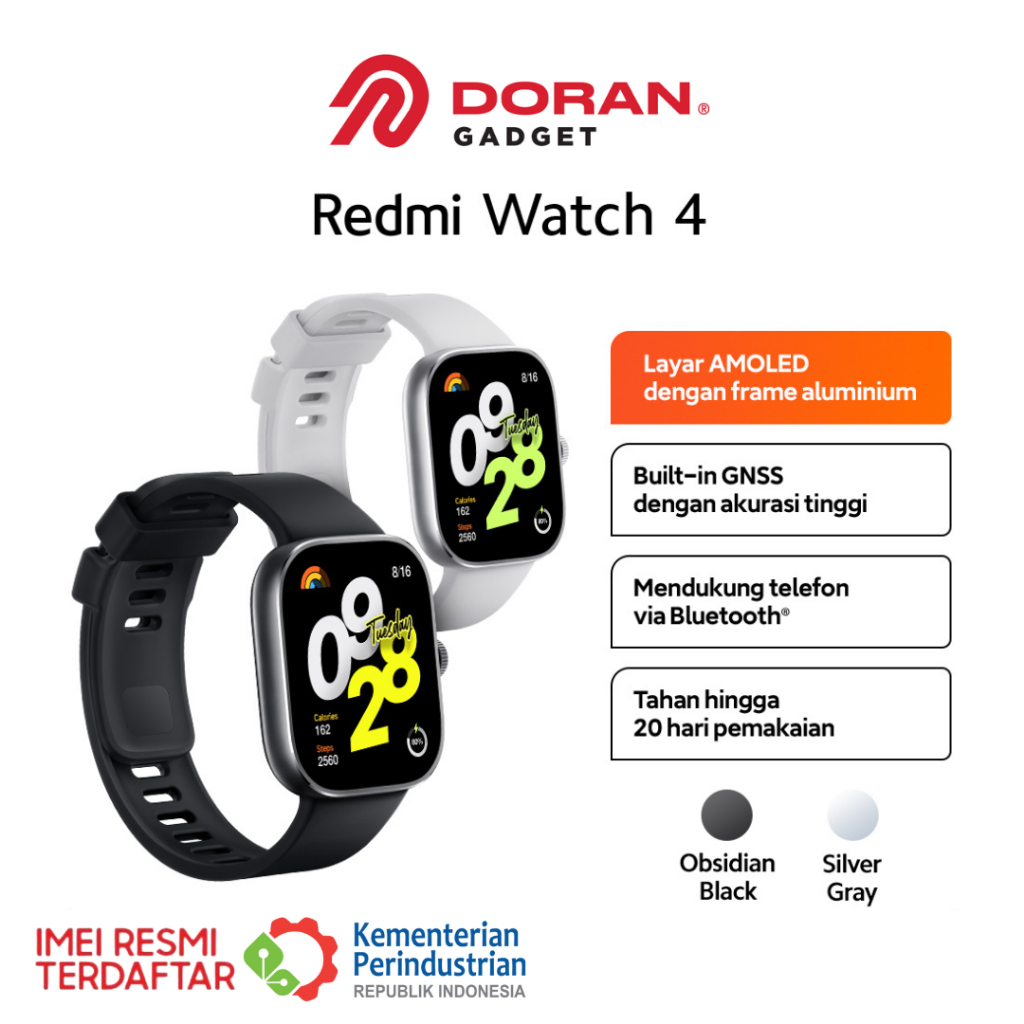 Jual Xiaomi Redmi Watch 4 Black | Gray AMOLED 1,97" Smart Watch ...
