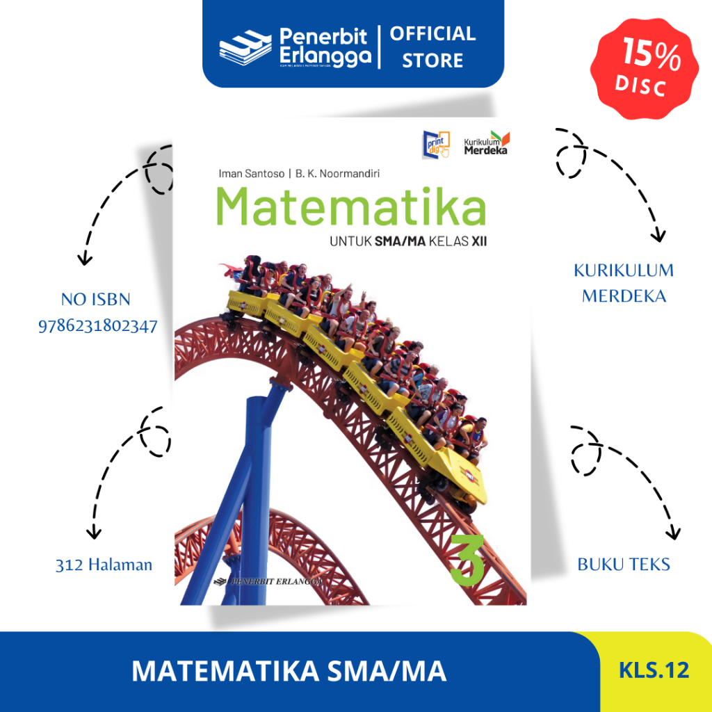Jual [Erlangga Official] Matematika Sma/Ma Kelas 12 - Kurikulum Merdeka | Shopee Indonesia