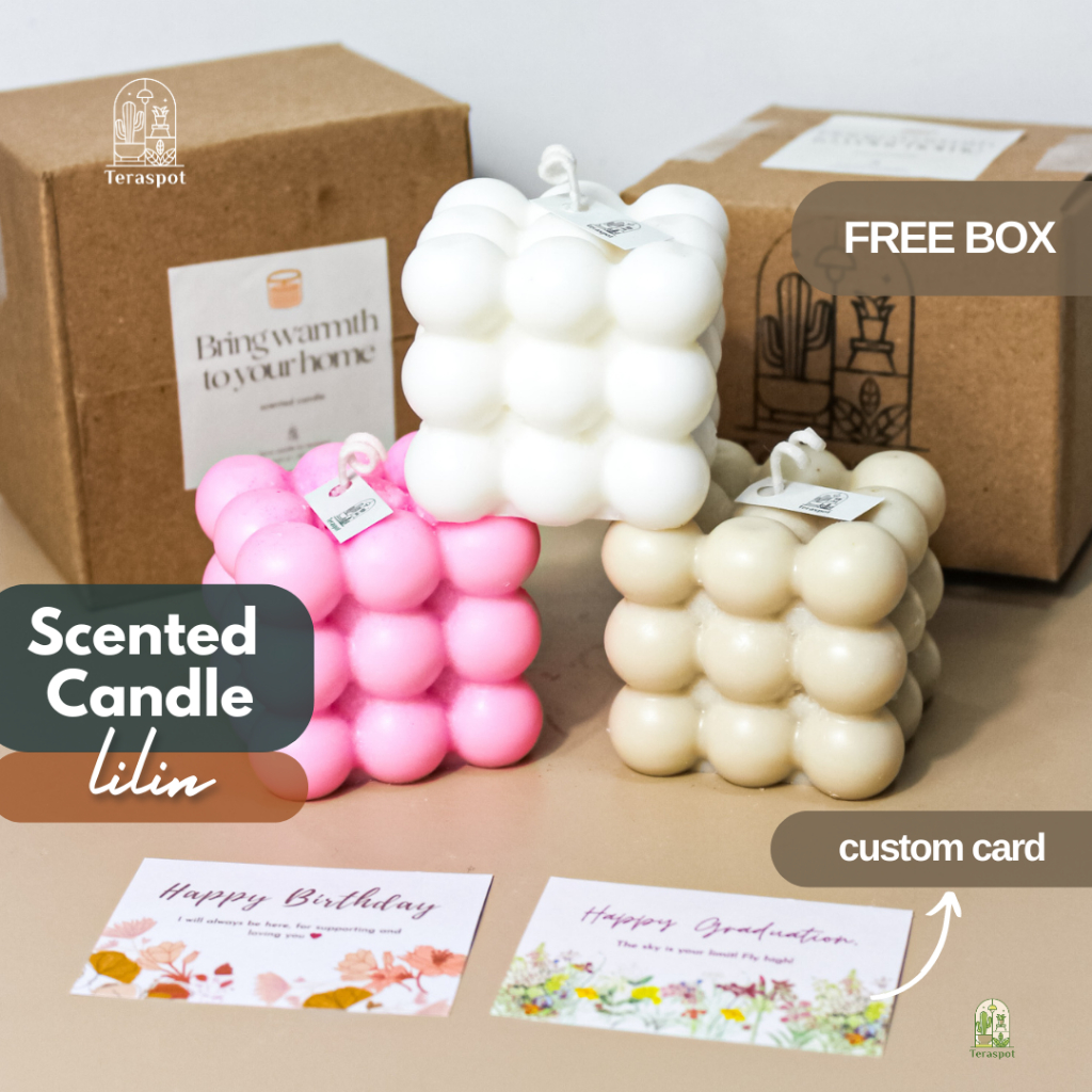 Jual Lilin Aromaterapi / Scented Candle Bubble - Lilin Aesthetic - Box ...