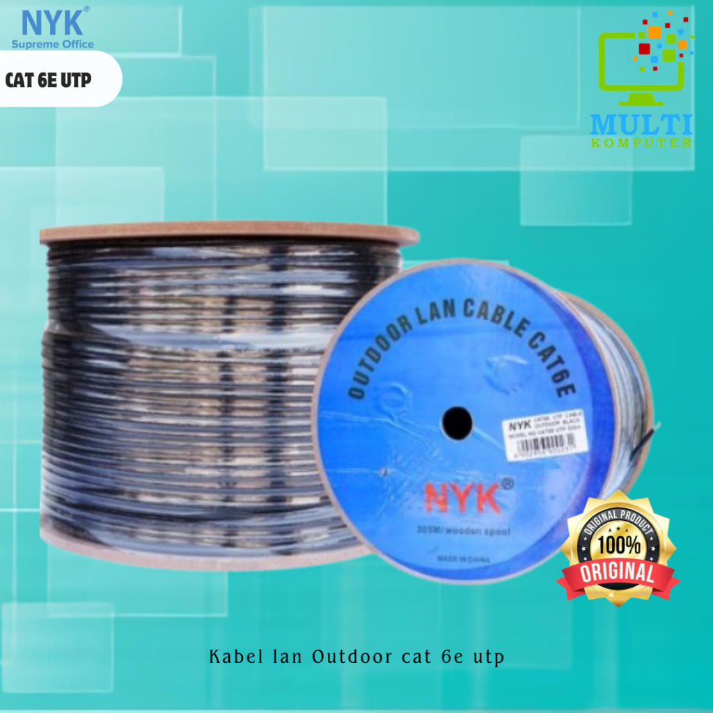 Jual Kabel LAN CAT 6E UTP NYK ROLL OUTDOOR CAT 6E 305 Meter | Shopee Indonesia