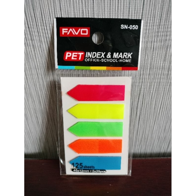Jual Sticky Notes Panah Polos SN-050 Favo 5 Warna Plastik (per 1 ...