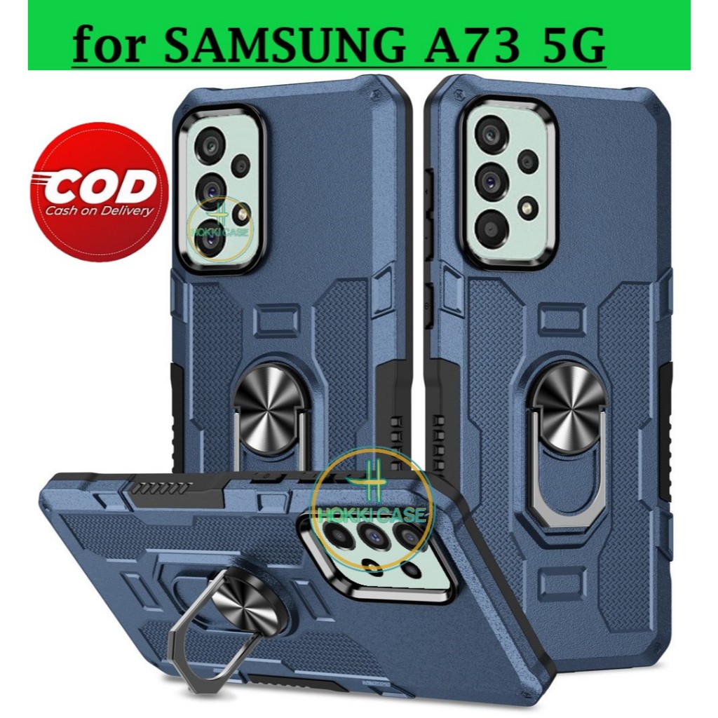 Jual SAMSUNG A73 5G Premium HardCase Ring Armor Robot Case Kickstand Hybrid/Hit Ring Case Holder ...