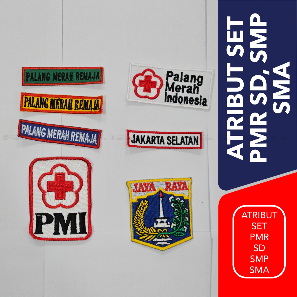 Jual RIDHO JAYA - (BISA COD) 1 Set Atribut Badge Logo PMI PMR Bordir ...