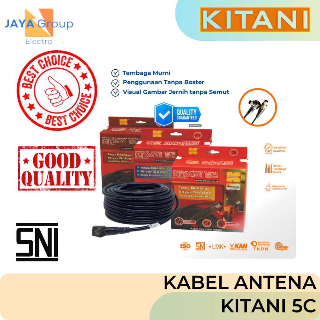 Jual KABEL ANTENA TV KITANI 5C (COAXIAL CABLE) | Shopee Indonesia