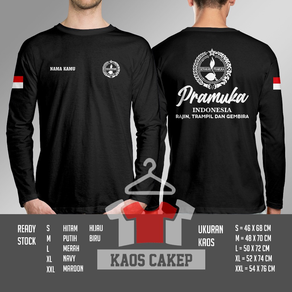 Jual Kaos Pramuka Indonesia Gerakan Pramuka Logo Rajin Trampil dan ...