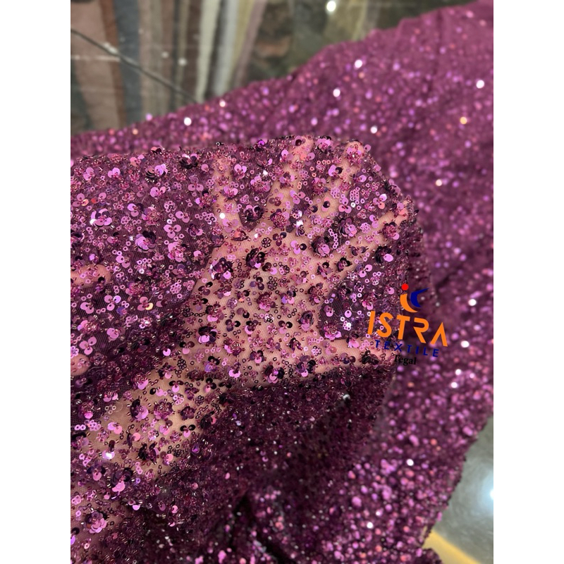 Jual Tulle/Tile/Tille Floren Full Payet Bunga Timbul Lace Beading ...