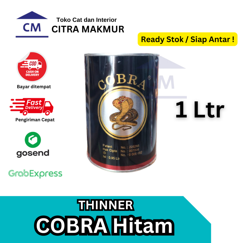 Jual THINNER COBRA Kaleng Hitam 1 Ltr | Shopee Indonesia