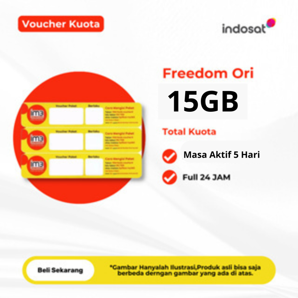 Jual Voucher Kuota IM3 15GB 5 Hari Full 24 JAM - Voucher Kuota Indosat ...
