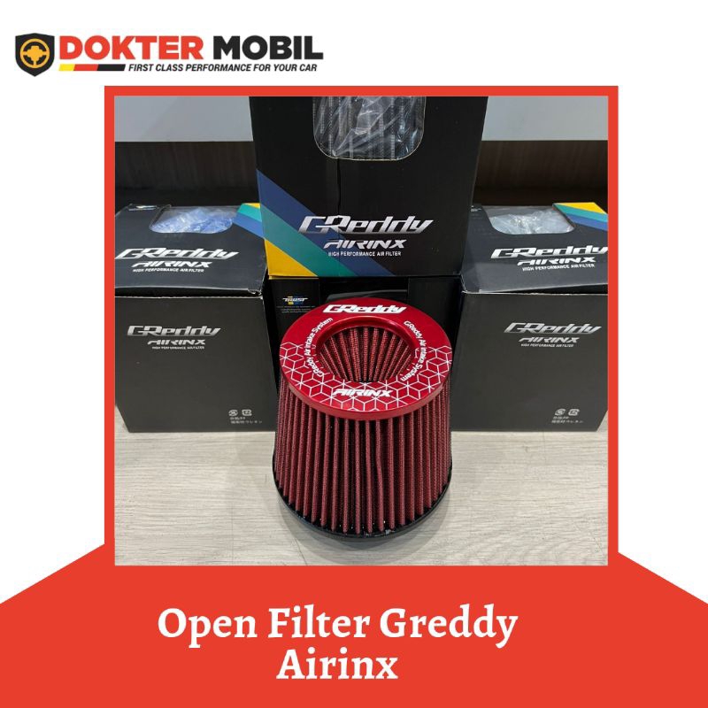 Jual Filter Udara Greddy / Open Filter Greddy Airinx 3 inch Merah ...