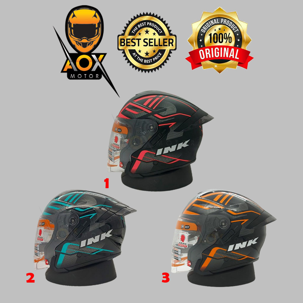 Jual Helm Halfface INK TERRA 2 Motif #1 ORIGINAL Spoiler (ongkir 2Kg ...