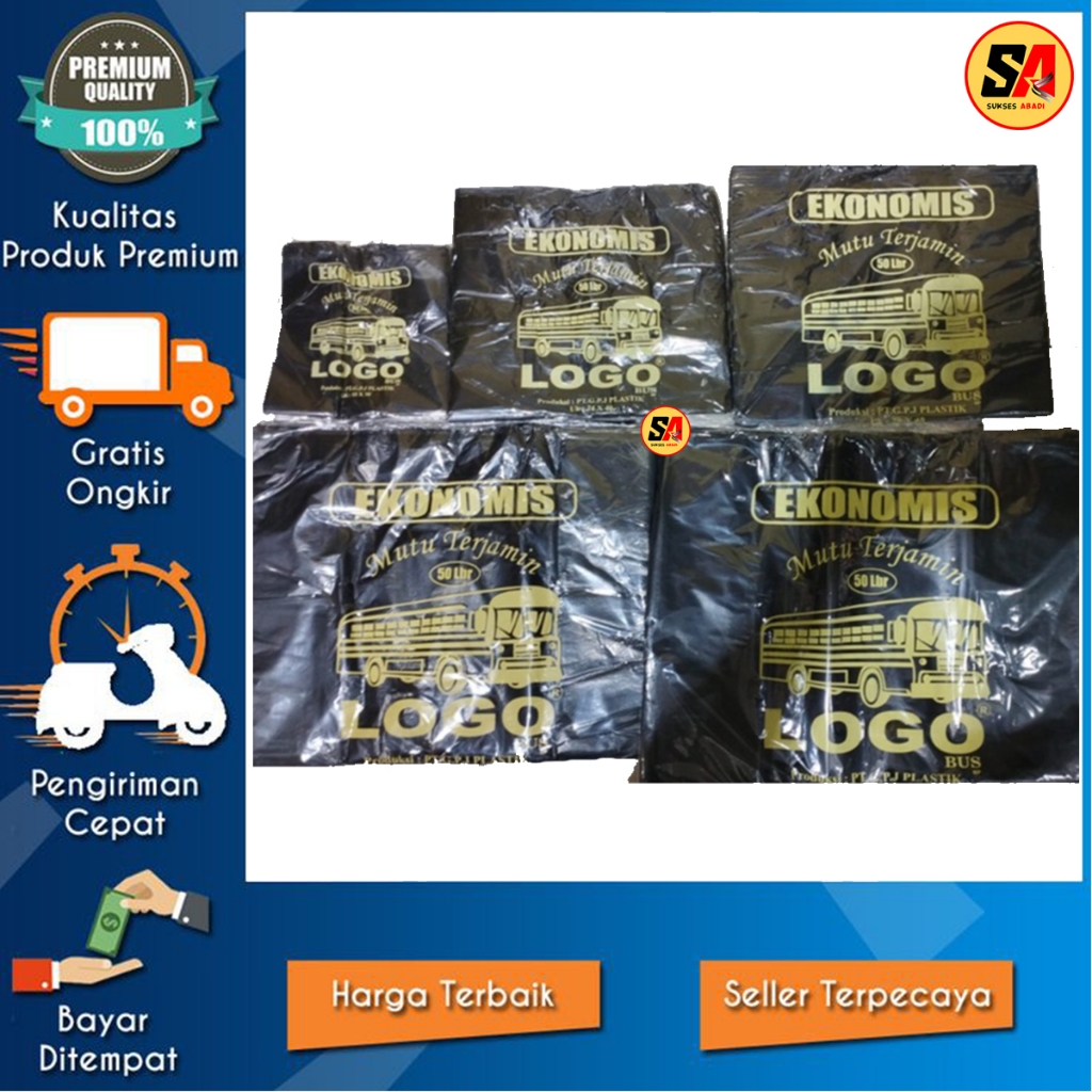 Jual Kantong Plastik / Kresek Ekonomis Hitam Ukuran 15/17/24/28/35/40 ...